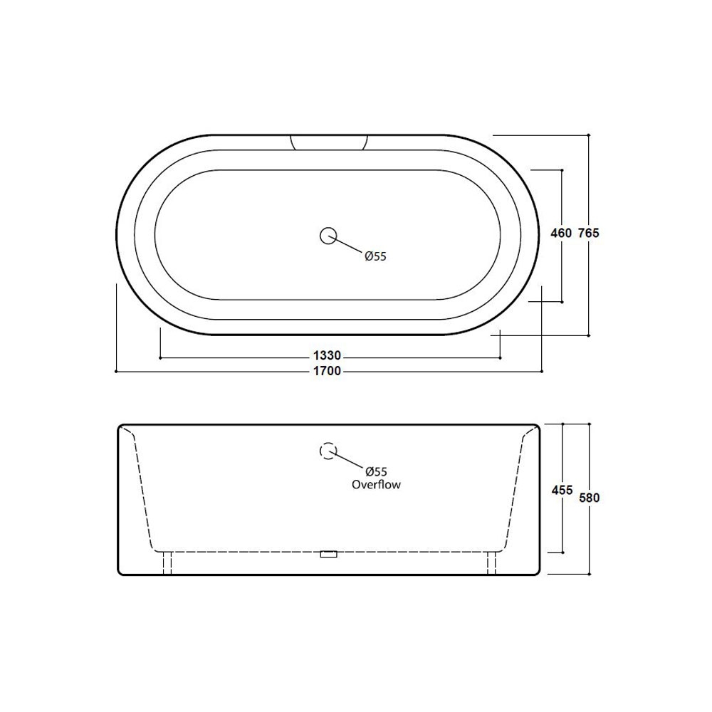 Synergy Kingston 1700 x 800 Floorstanding Bath White