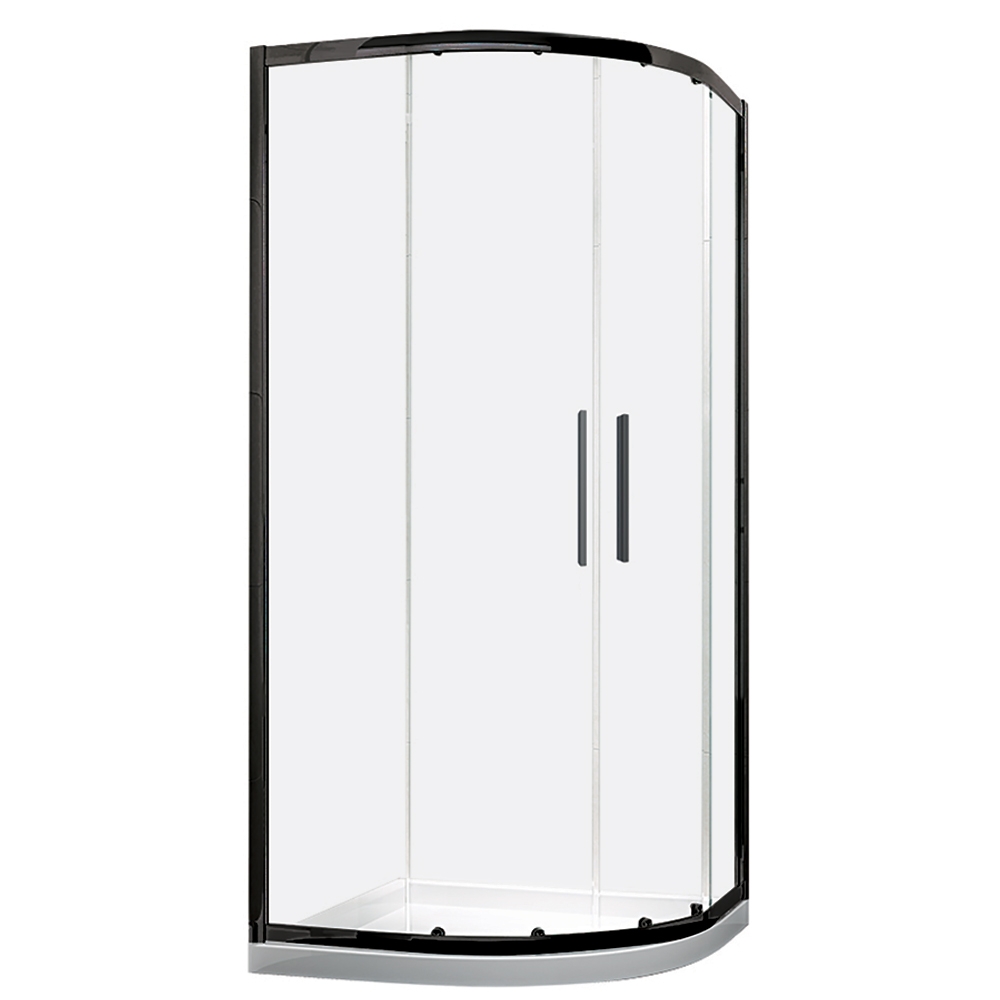 6mm 2 Door sliding Quadrant Enclosure 800mm - Black