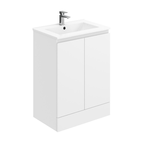 Waterproof 600mm White Vanity Unit with Basin