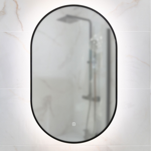 Tablet Frame 800mm x 500mm LED Mirror with Colour Change Black