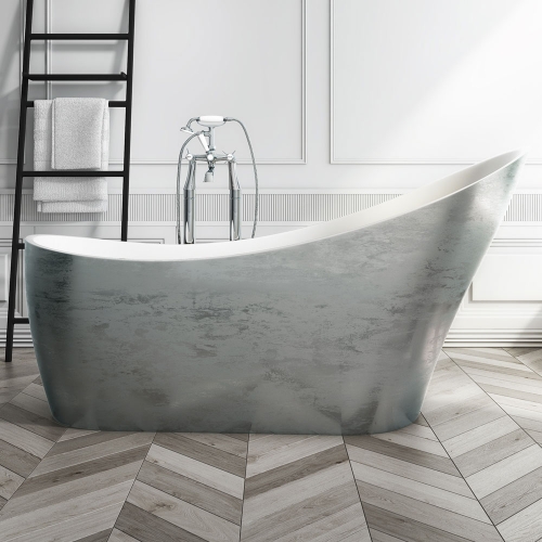 Freestanding Bath 1720x712mm - Luxury By Voda Design Silver