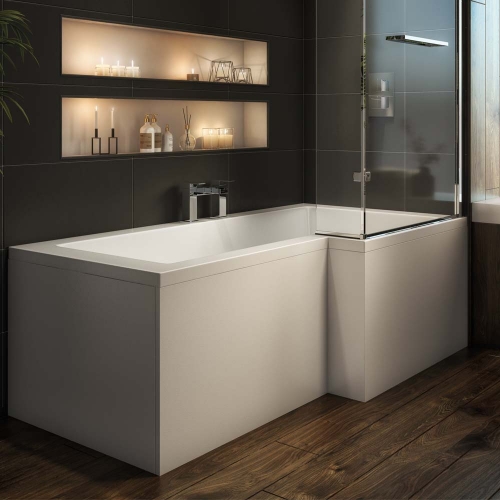 Right Hand L Shaped Bath - Union L By Voda Design 1500mm
