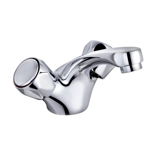 Two handled basin mixer with pop Up Waste Chrome