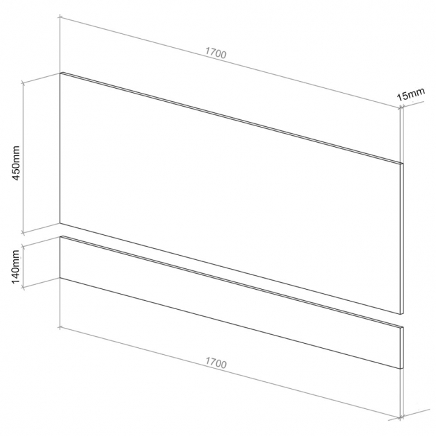 1700mm Bath Front Panel Gloss 1700mm Front Panel White