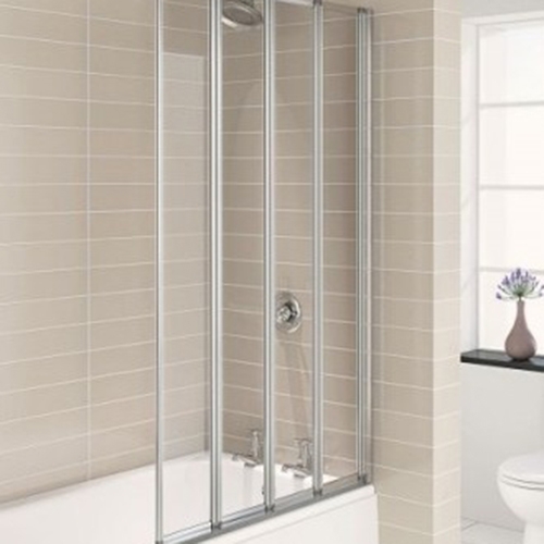 Buy Aqualux 4 Folding Bath Screen Chrome Clear