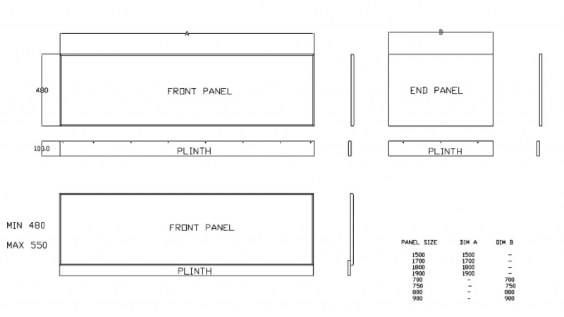 Halite Waterproof Bath Front Panel 1500mm White